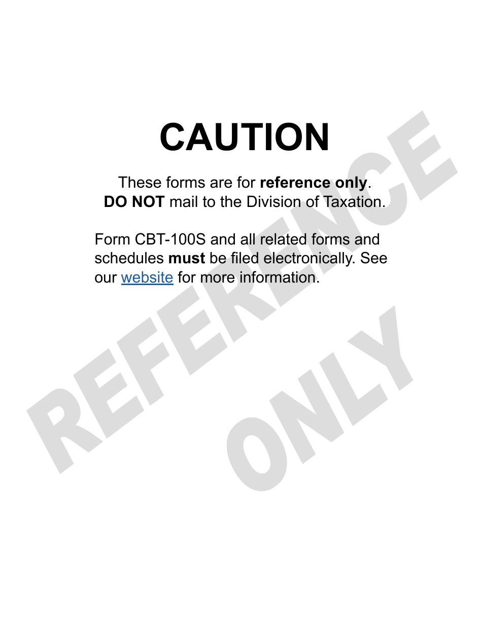 Form CBT-100S Download Printable PDF or Fill Online New Jersey ...