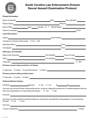 South Carolina Sexual Assault Examination Protocol - Box Style Download ...