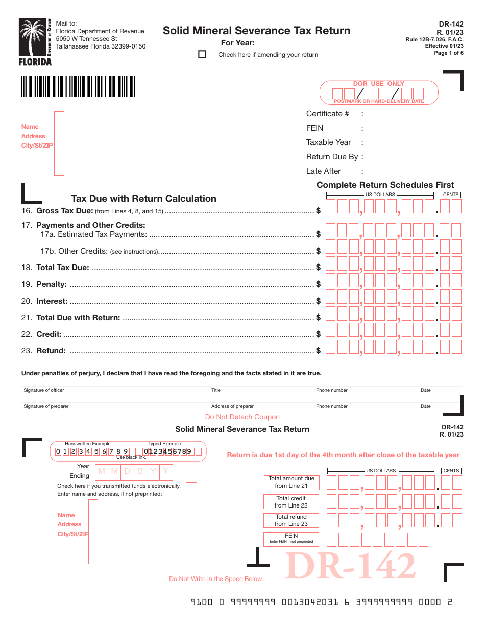 Form DR-142 - Fill Out, Sign Online and Download Printable PDF, Florida ...