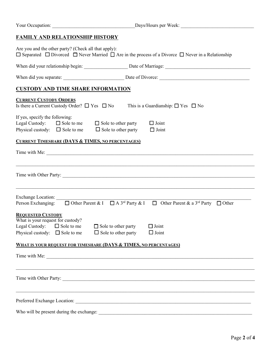 County of Yolo, California Child Custody Mediation Intake Form - Fill Out, Sign Online and ...