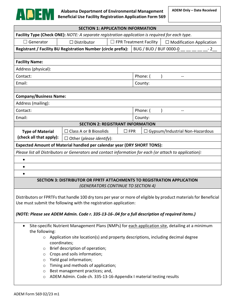 ADEM Form 569 - Fill Out, Sign Online and Download Fillable PDF ...