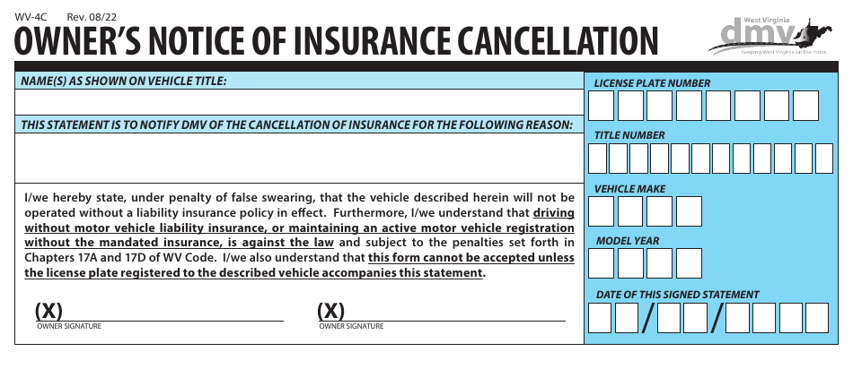 Form WV-4C - Fill Out, Sign Online and Download Fillable PDF, West ...