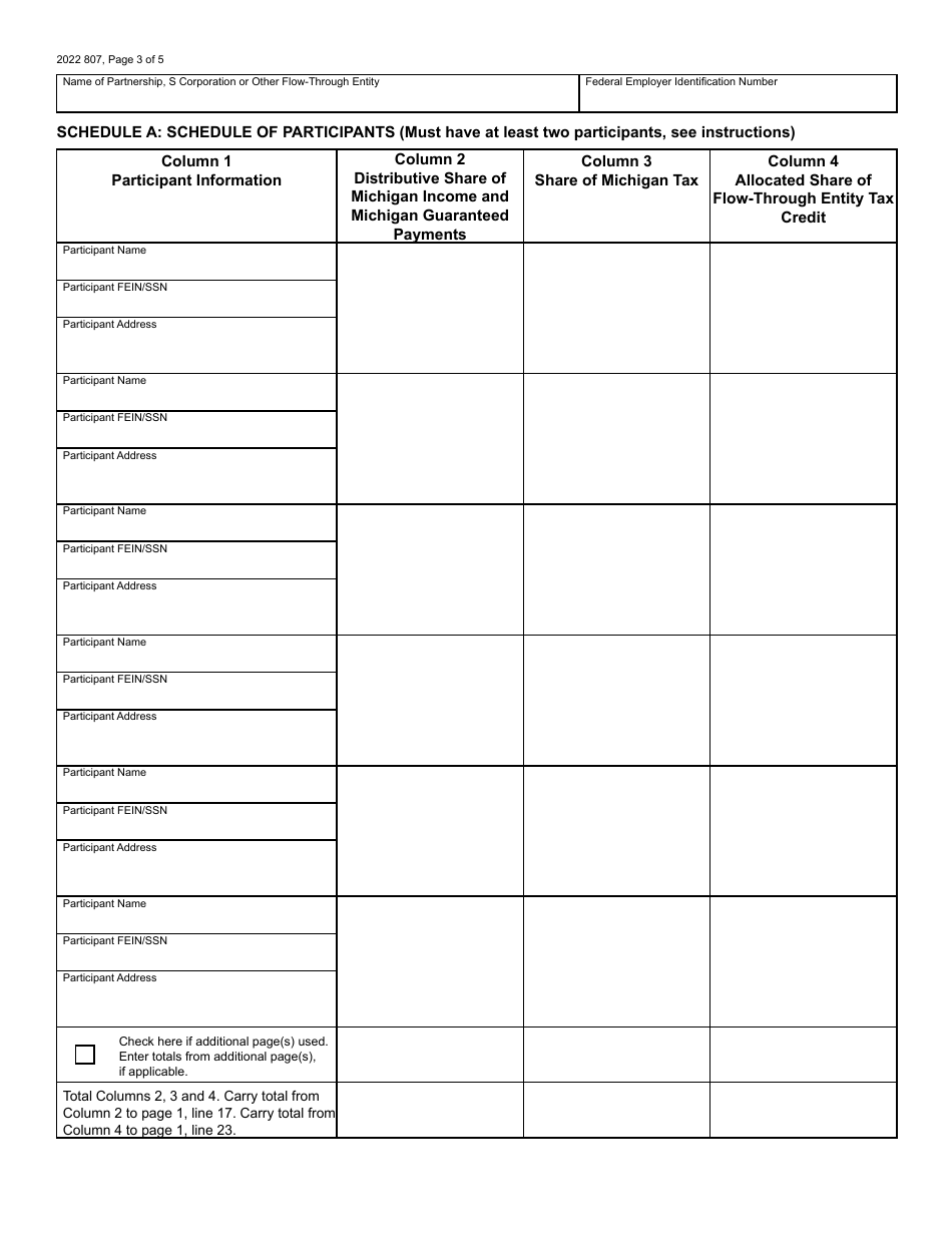 Form 807 Download Fillable PDF or Fill Online Michigan Composite ... Form 807 Download Fillable PDF or Fill Online Michigan Composite ...