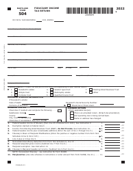 Maryland Form 504 (COM/RAD-021) - 2022 - Fill Out, Sign Online and ...