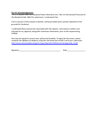 Maryland Public Information Act (Pia) Records Request Form - Fill Out ...