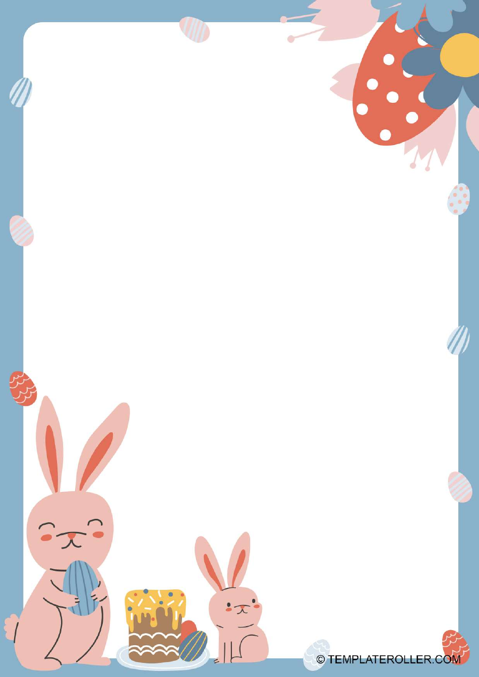 Easter Border Template - Blue Download Printable PDF | Templateroller