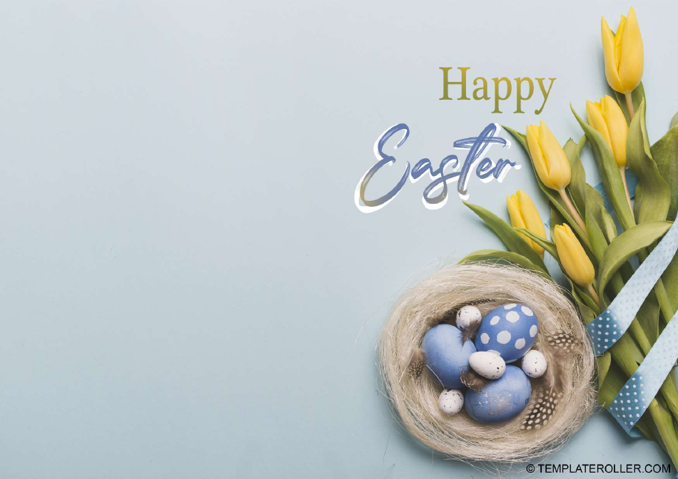 Easter Card Template - Grey Download Printable PDF | Templateroller