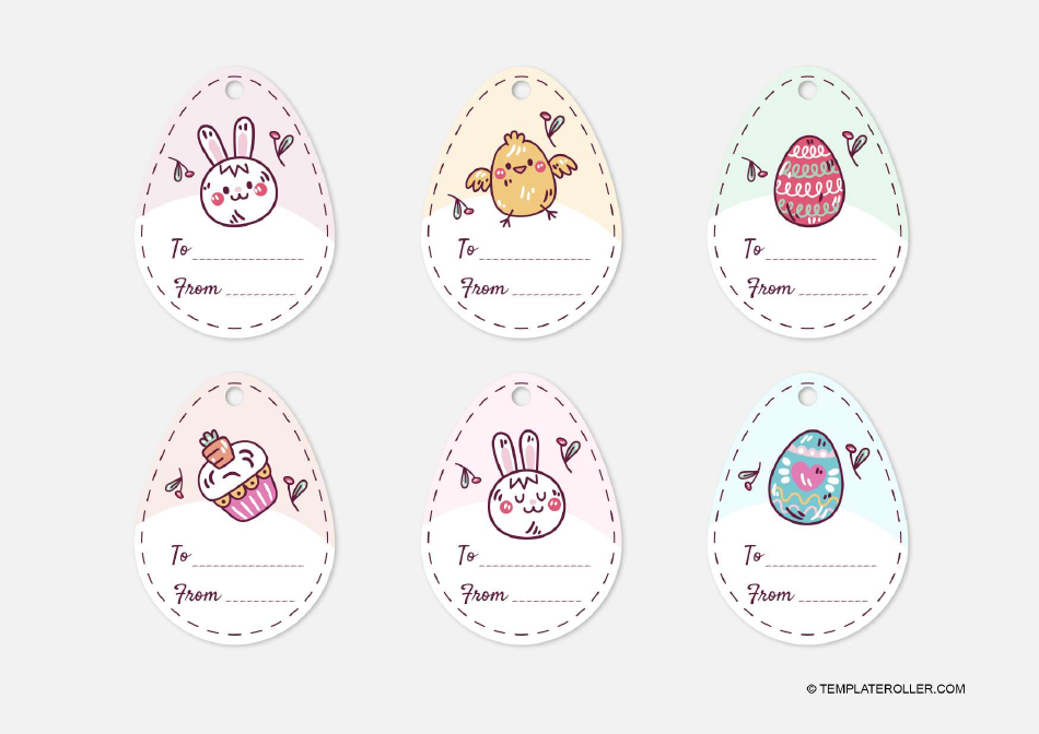 Easter Gift Tag Template - Grey Download Printable PDF | Templateroller