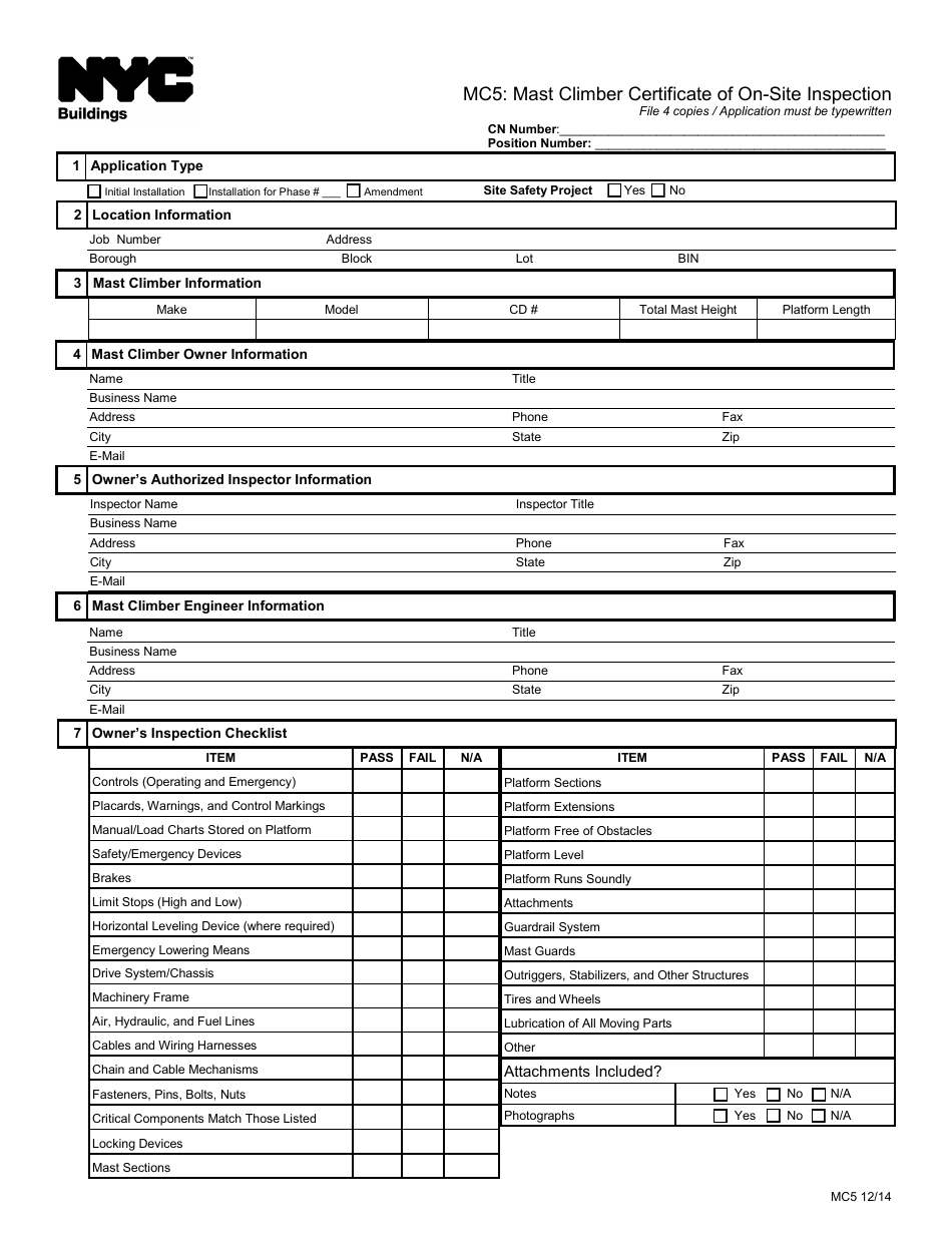 Form MC5 - Fill Out, Sign Online and Download Fillable PDF, New York ...