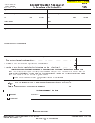 Form 456 Download Fillable PDF or Fill Online Special Valuation ...