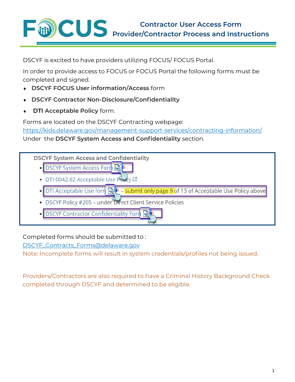 Download Instructions for Contractor Information/Access Form PDF | Templateroller