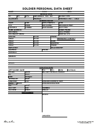 Washington Soldier Personal Data Sheet Download Printable PDF ...