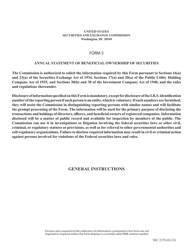 Download Instructions for Form 5, SEC Form 2270 Annual Statement of ...