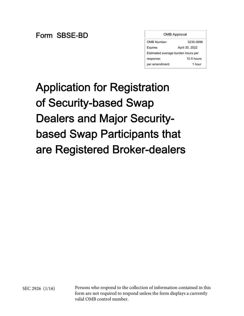 Form SBSE-BD (SEC Form 2926) - Fill Out, Sign Online and Download Fillable PDF | Templateroller