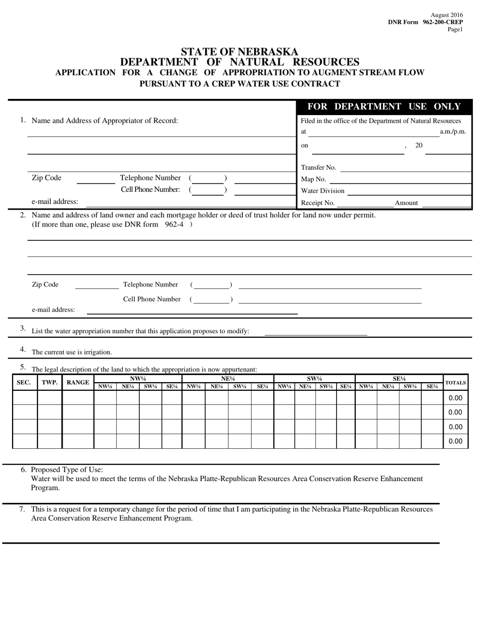 DNR Form 962-200-CREP - Fill Out, Sign Online and Download Fillable PDF ...