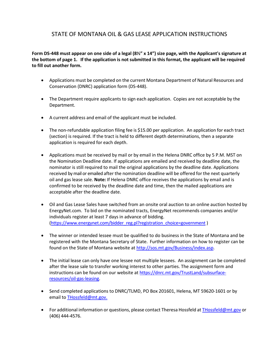 Form DS-448 - Fill Out, Sign Online and Download Fillable PDF, Montana ...