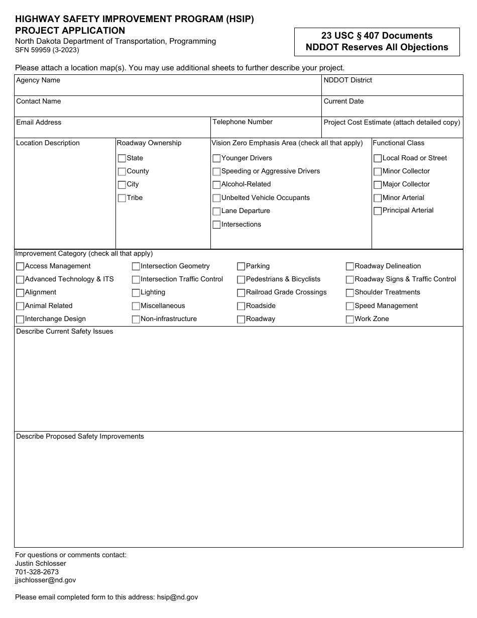 Form SFN59959 Download Fillable PDF or Fill Online Highway Safety ...