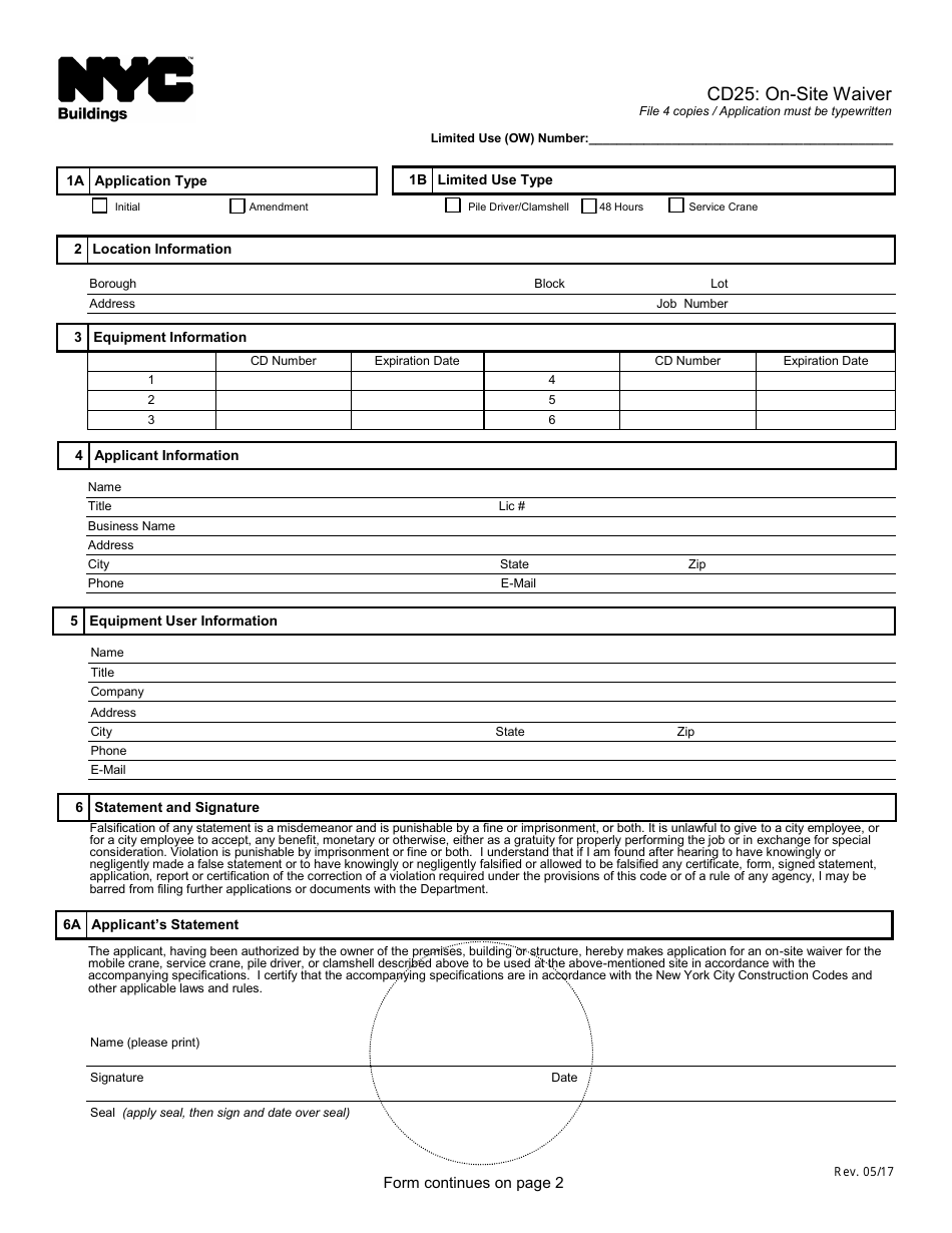Form CD25 - Fill Out, Sign Online and Download Fillable PDF, New York ...