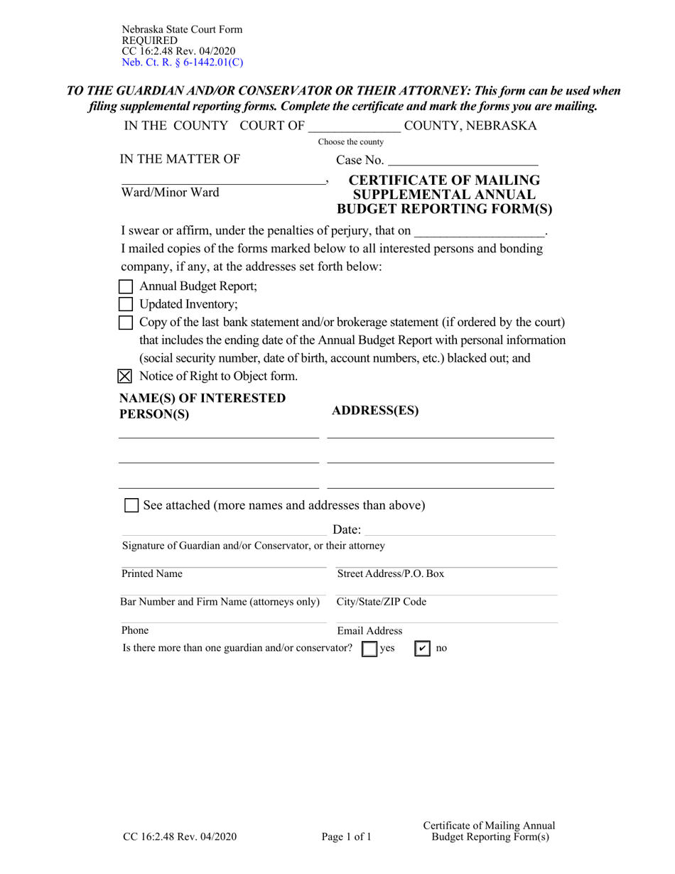 Form CC16:2.48 - Fill Out, Sign Online and Download Fillable PDF ...