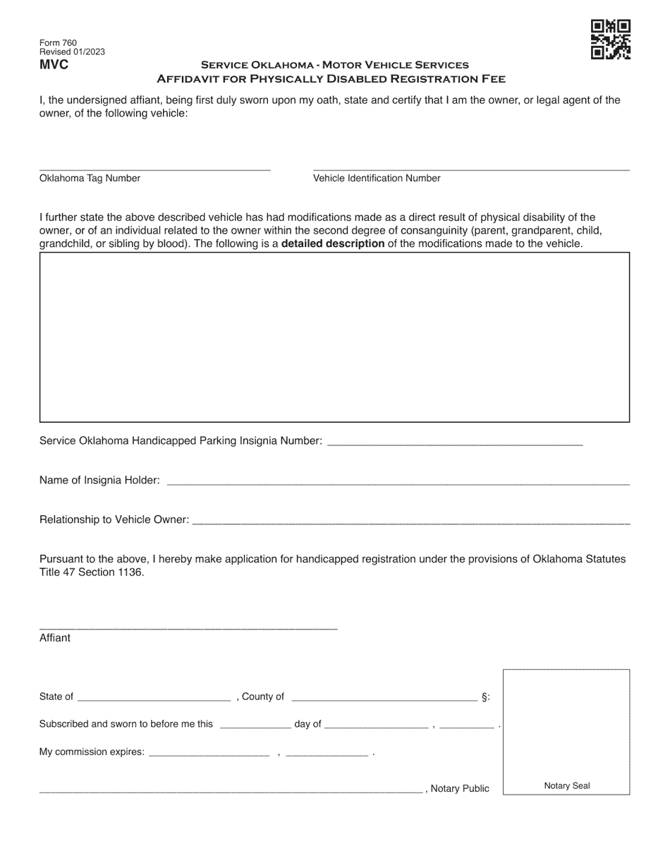 Form 760 - Fill Out, Sign Online and Download Fillable PDF, Oklahoma ...