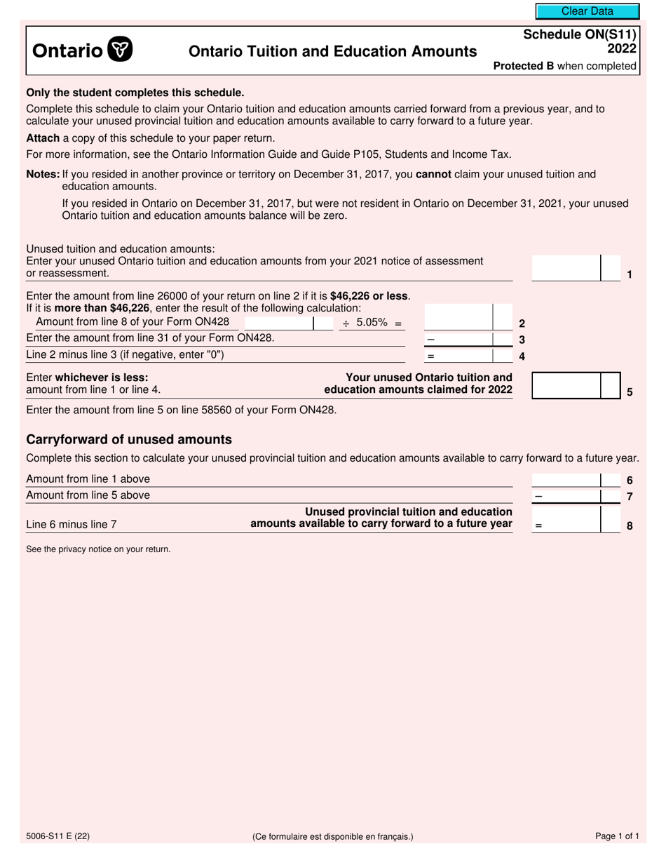 Form 5006 S11 Schedule On S11 Download Fillable Pdf Or Fill Online