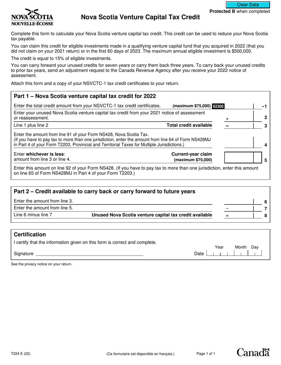 Form T224 - 2022 - Fill Out, Sign Online and Download Fillable PDF ...
