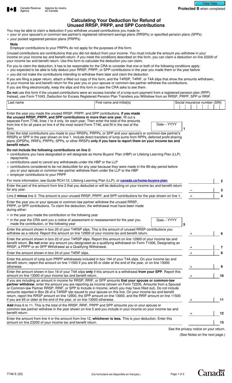 Form T746 Download Fillable PDF or Fill Online Calculating Your ...