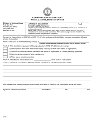Form LLD - Fill Out, Sign Online and Download Fillable PDF, Kentucky ...