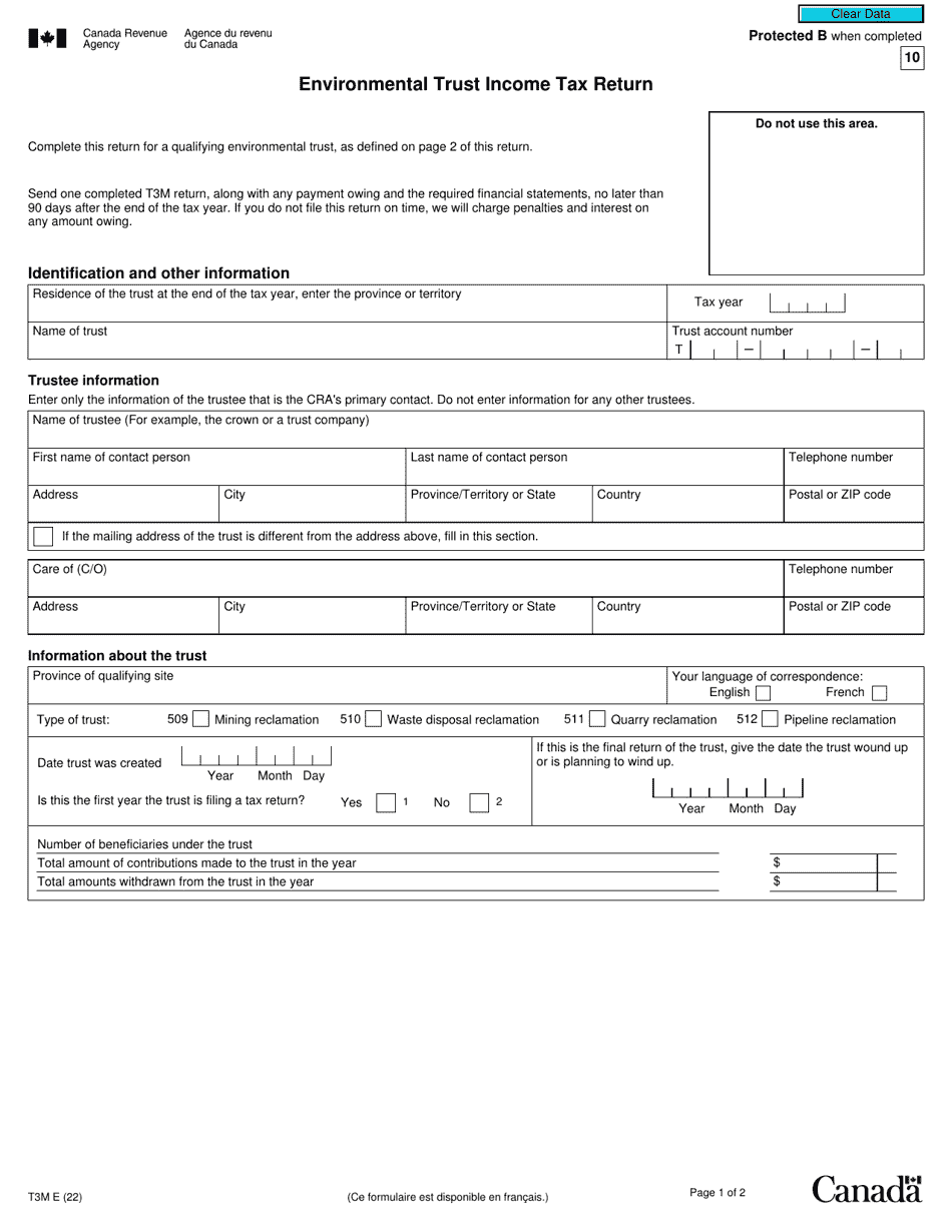 Form T3M Download Fillable PDF or Fill Online Environmental Trust ...