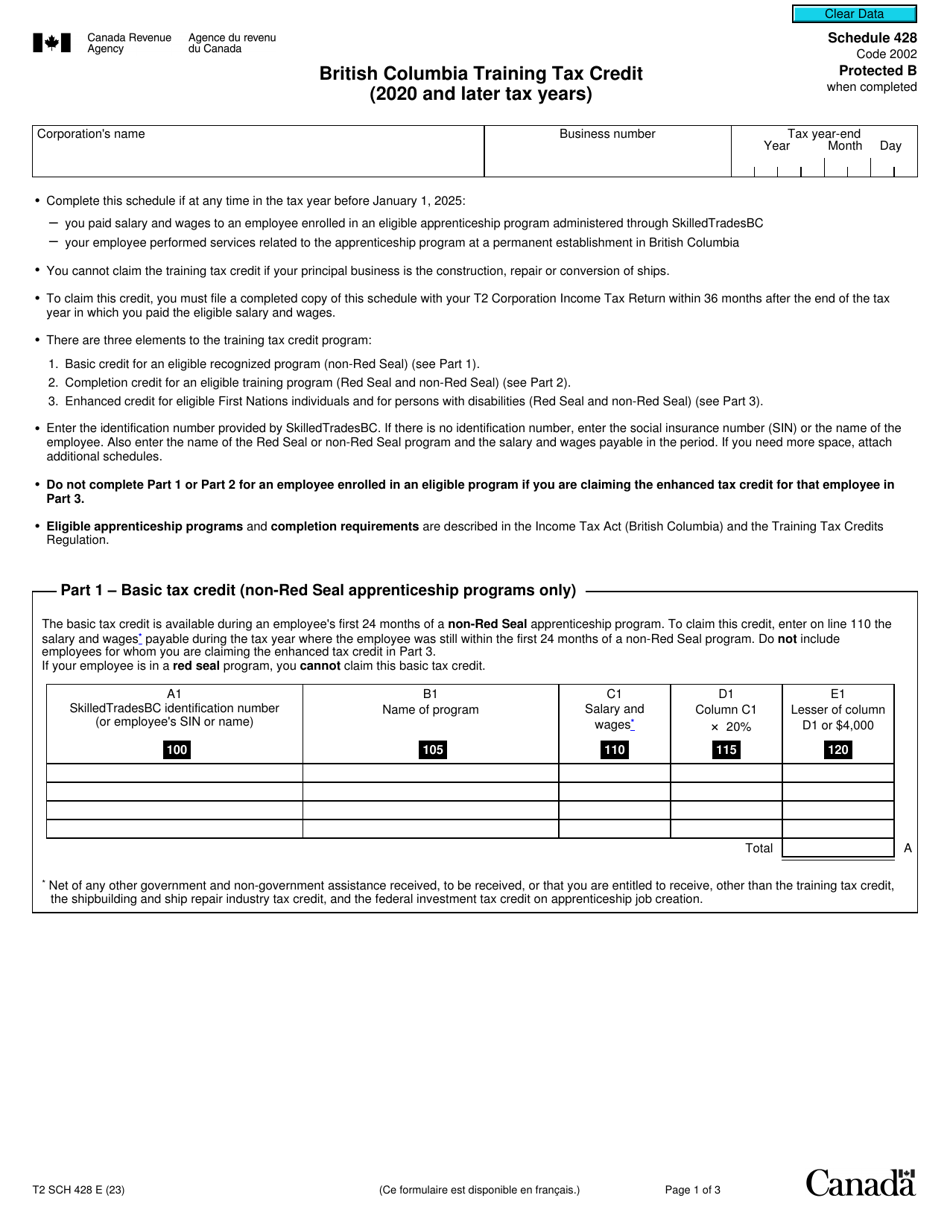 Form T2 Schedule 428 - Fill Out, Sign Online and Download Fillable PDF, Canada | Templateroller