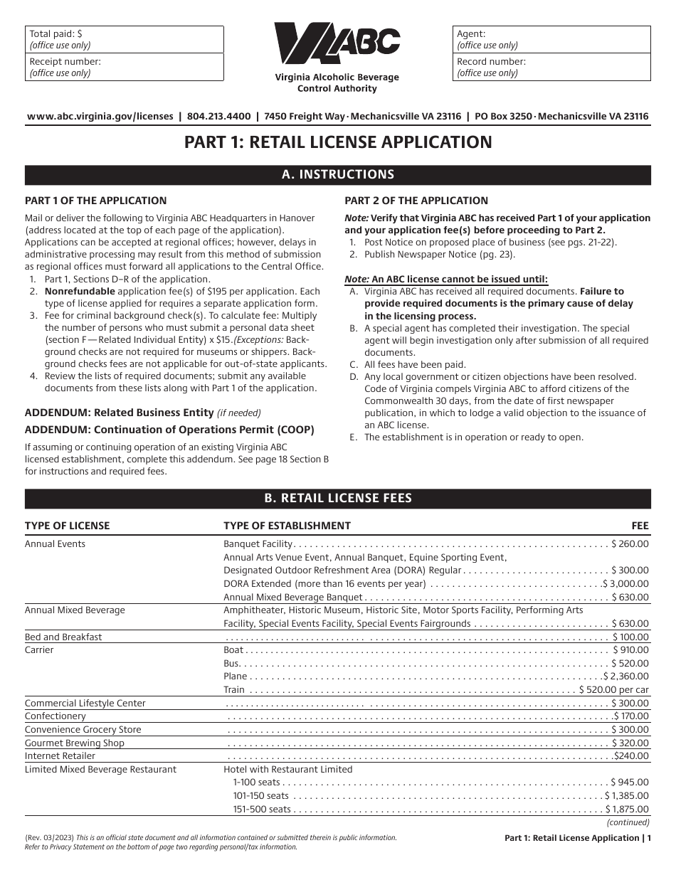Virginia Retail License Application - Fill Out, Sign Online and ...