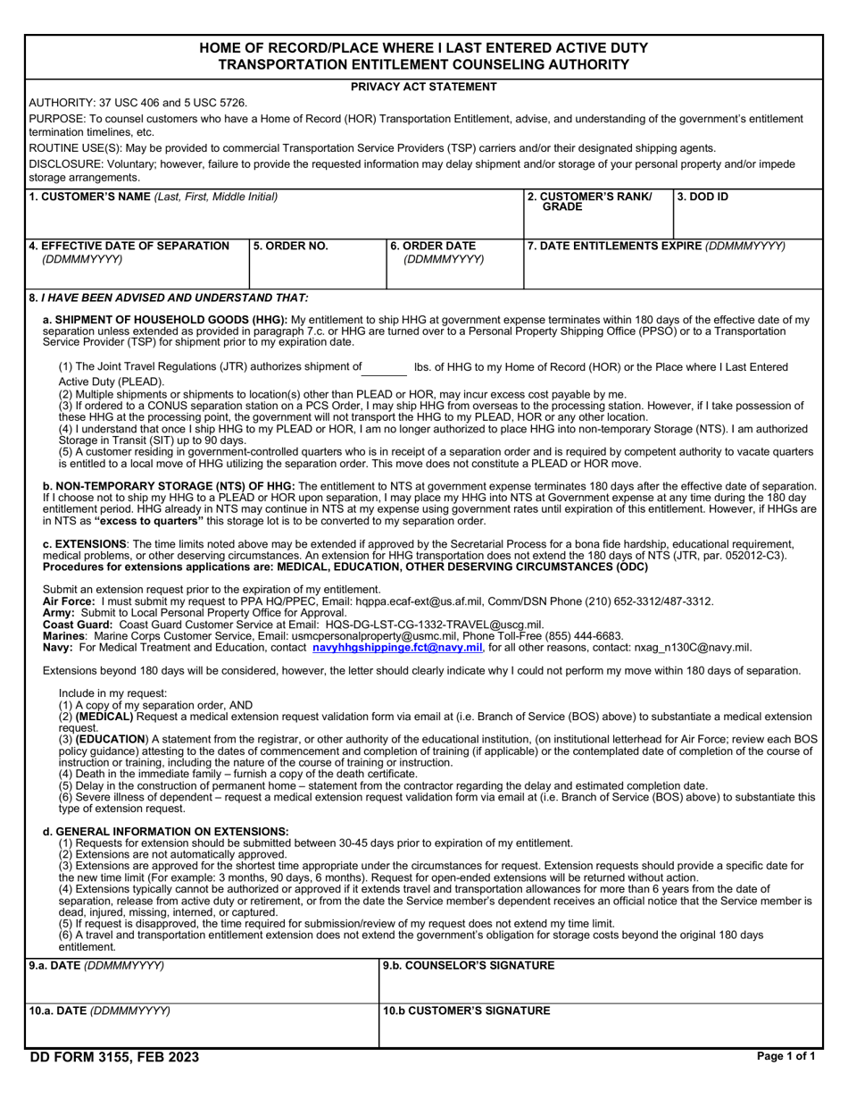 DD Form 3155 - Fill Out, Sign Online and Download Fillable PDF ...