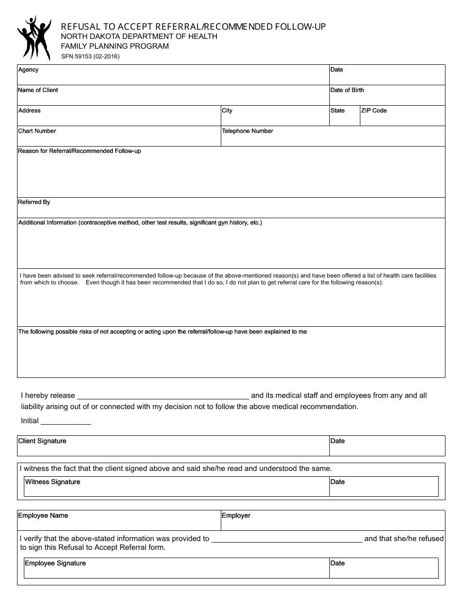 Form SFN59153 - Fill Out, Sign Online and Download Fillable PDF, North ...