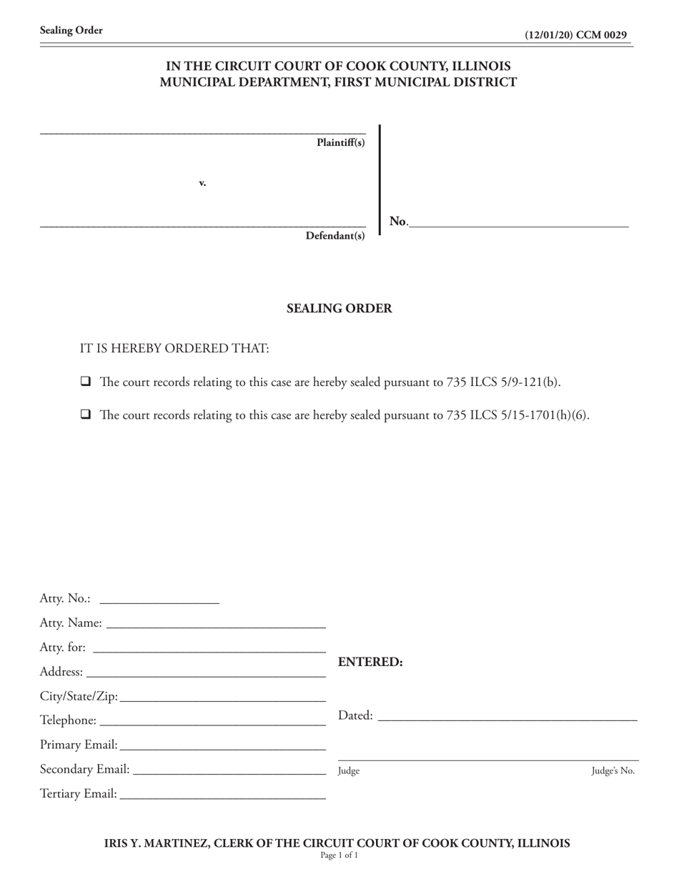 Form CCM0029 - Fill Out, Sign Online and Download Fillable PDF, Cook ...