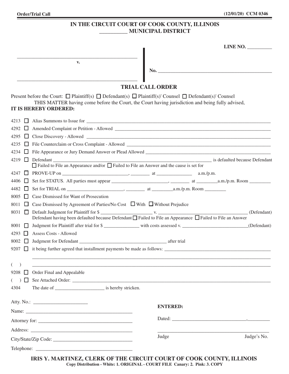 Form CCM0346 - Fill Out, Sign Online and Download Fillable PDF, Cook ...
