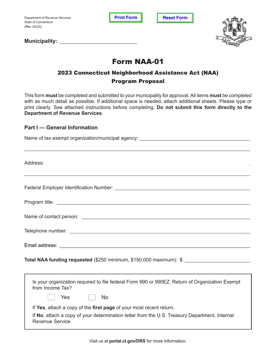 Form NAA-01 Download Fillable PDF or Fill Online Connecticut ...