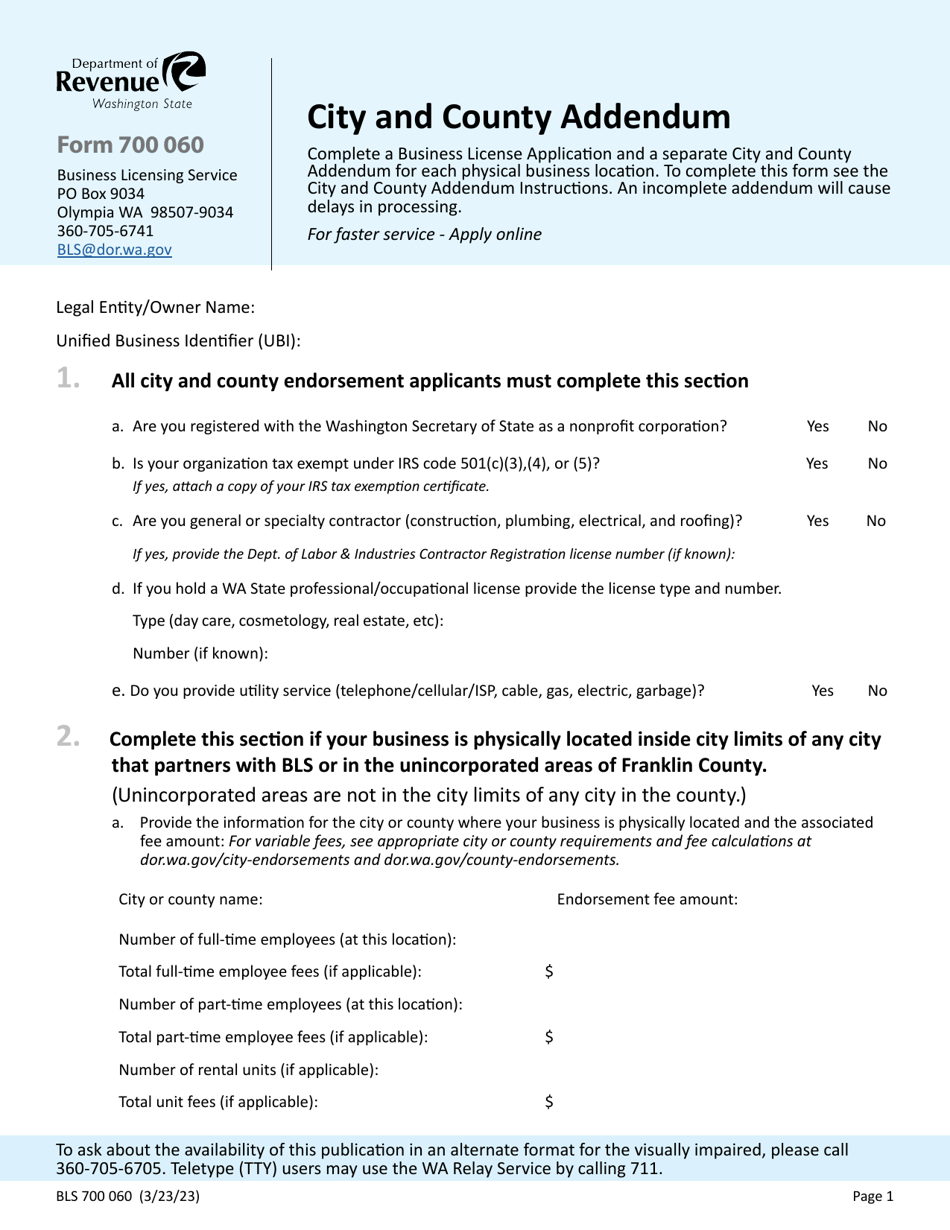 Form BLS700 060 - Fill Out, Sign Online and Download Fillable PDF ...