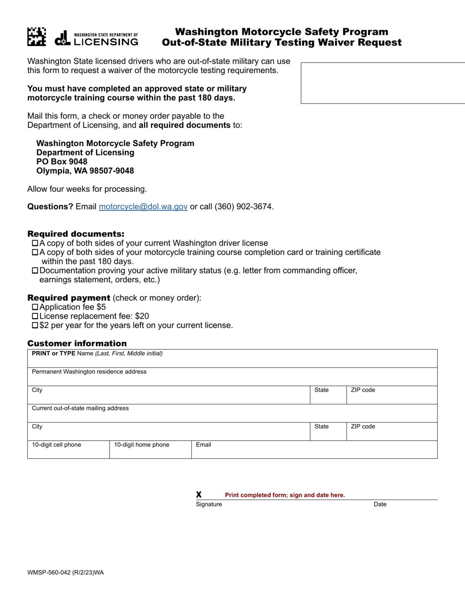 Form WMSP-560-042 - Fill Out, Sign Online and Download Fillable PDF ...
