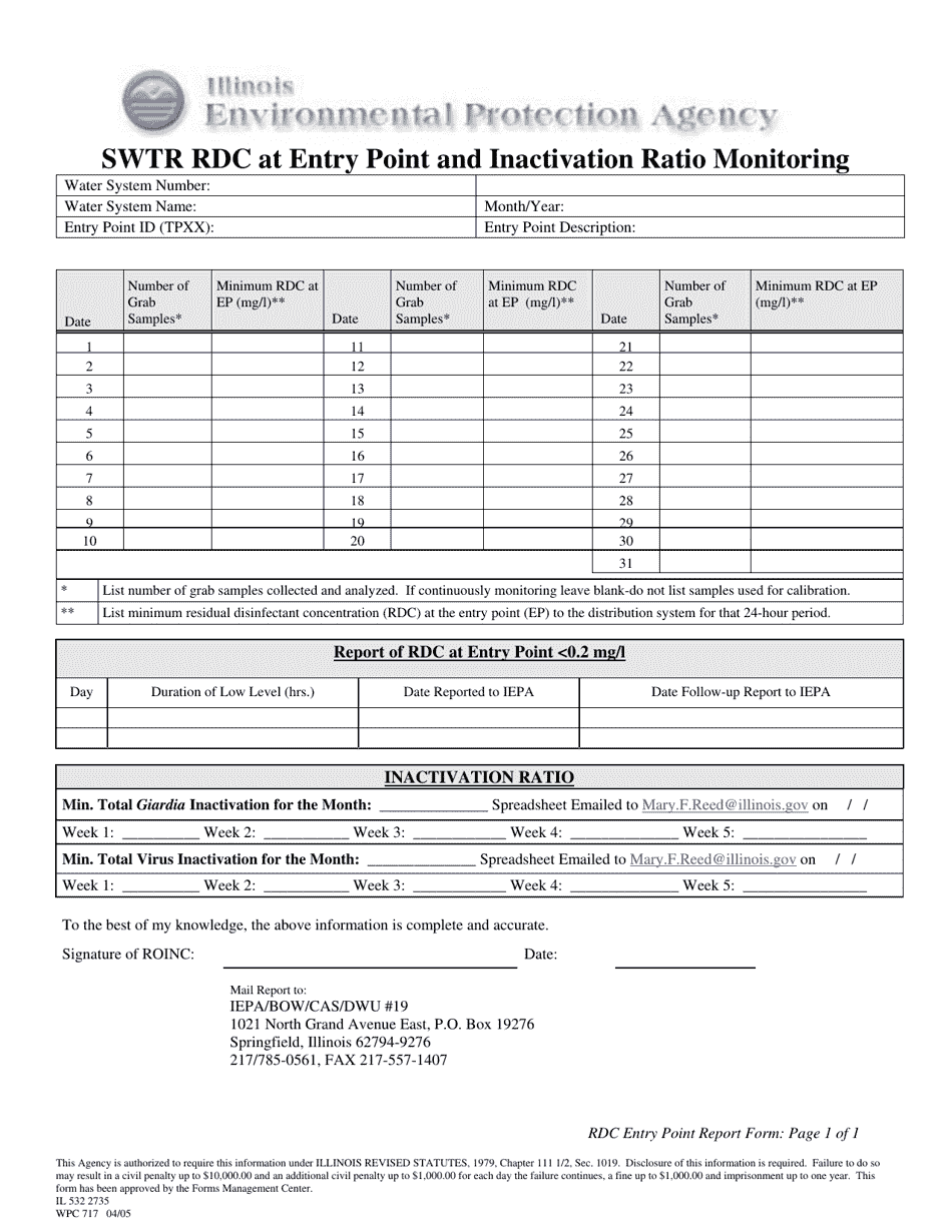 Form WPC717 (IL532 2735) - Fill Out, Sign Online and Download Printable ...