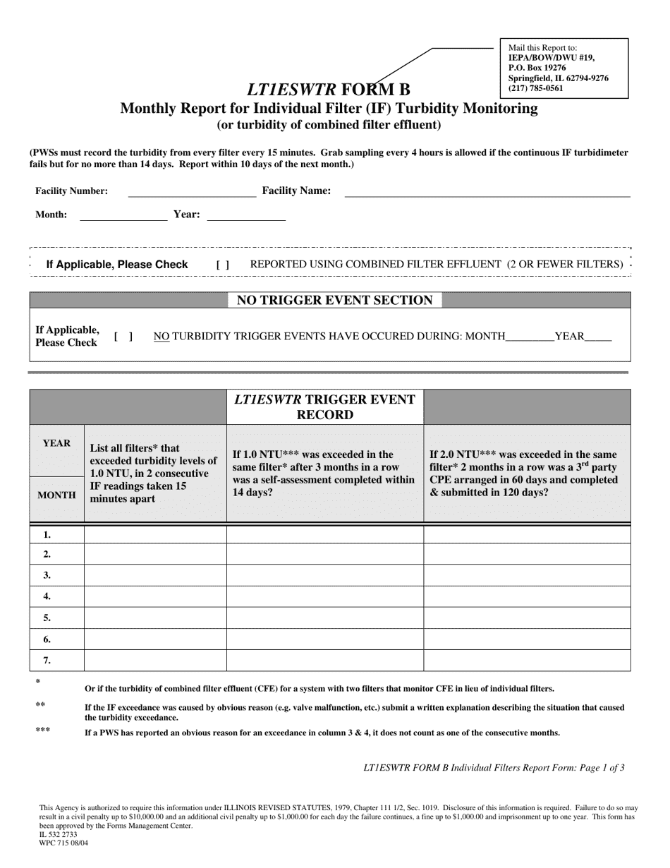 Form B (WPC715; IL532 2733) Download Printable PDF or Fill Online ...