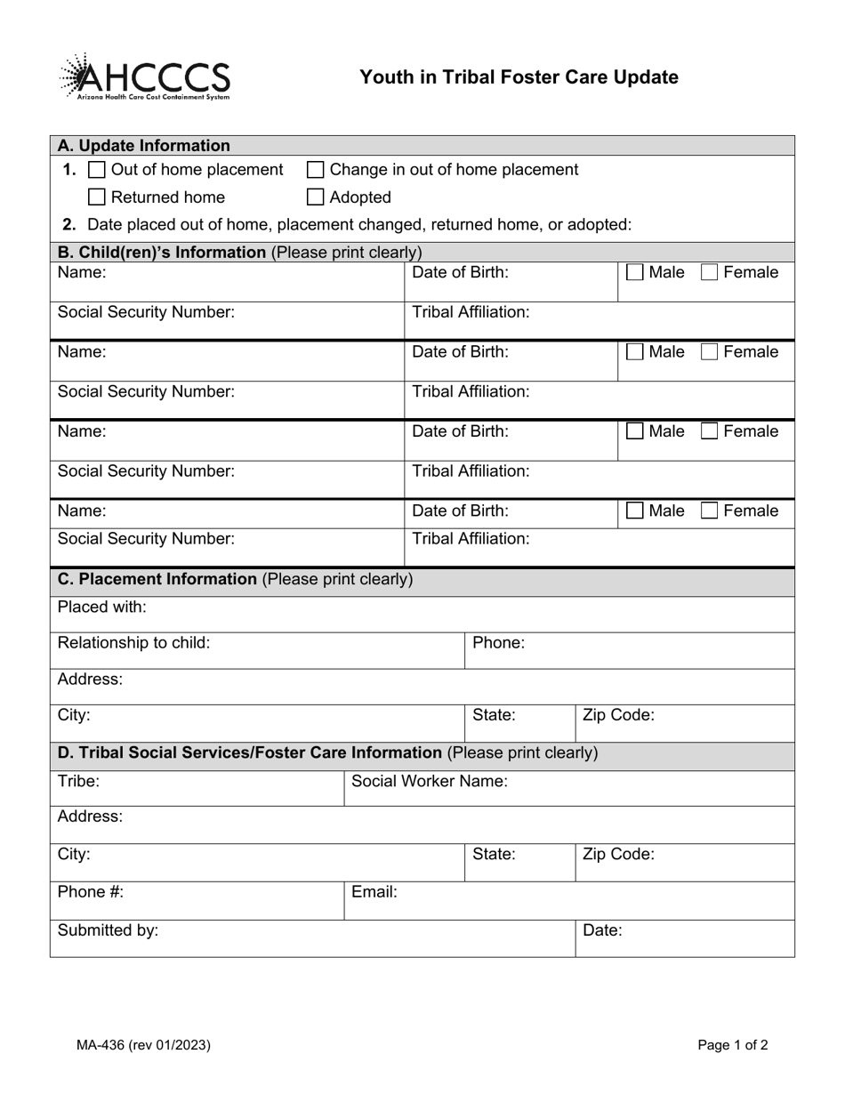 Form MA-436 - Fill Out, Sign Online and Download Printable PDF, Arizona ...
