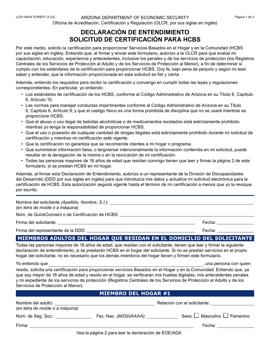 Formulario LCR-1064A-S - Fill Out, Sign Online and Download Fillable ...