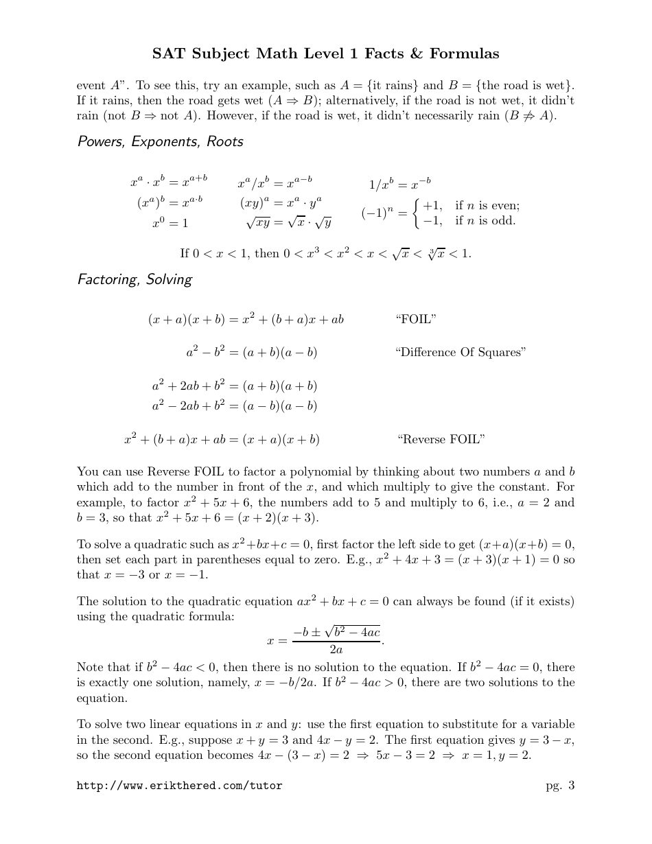 Sat Math Level 1 Cheat Sheet Download Printable PDF Templateroller Sat Math Level 1 Cheat Sheet Download Printable PDF Templateroller
