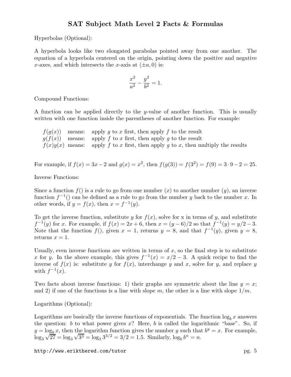 Sat Math Level 2 Cheat Sheet Download Printable PDF | Templateroller Sat Math Level 2 Cheat Sheet Download Printable PDF | Templateroller