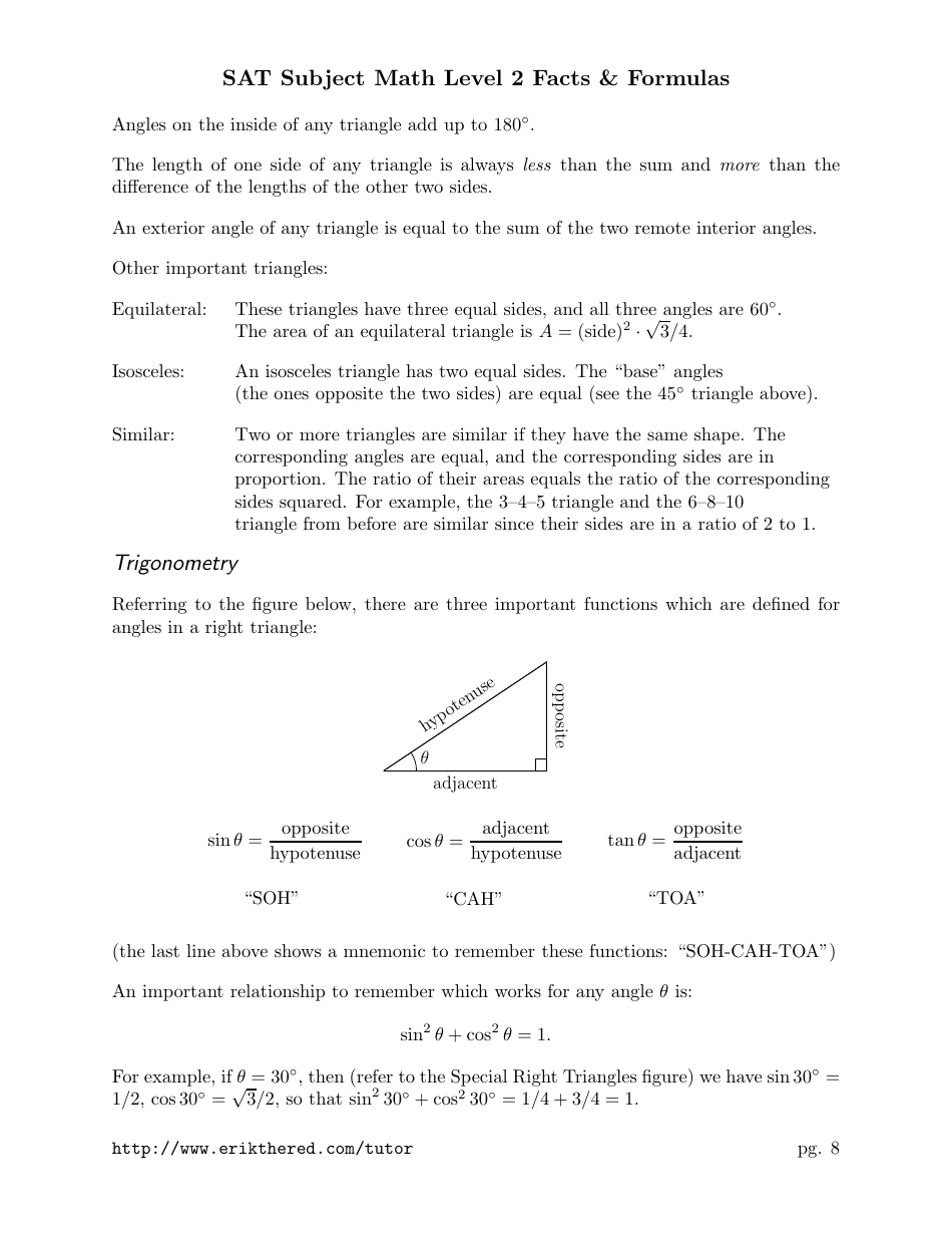 Sat Math Level 2 Cheat Sheet Download Printable PDF | Templateroller Sat Math Level 2 Cheat Sheet Download Printable PDF | Templateroller