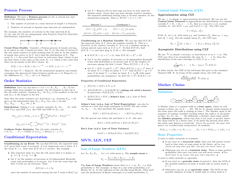 Probability Cheatsheet - Varicolored Download Printable PDF ...