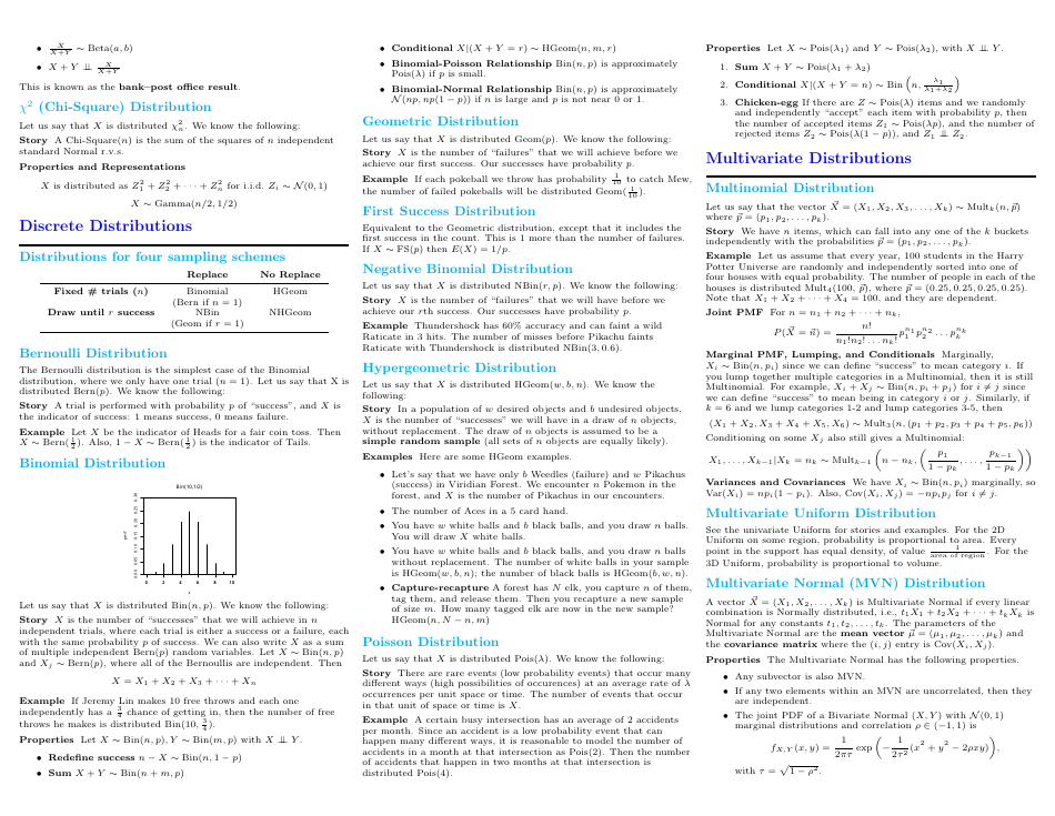 Probability Cheatsheet - Varicolored Download Printable PDF ...