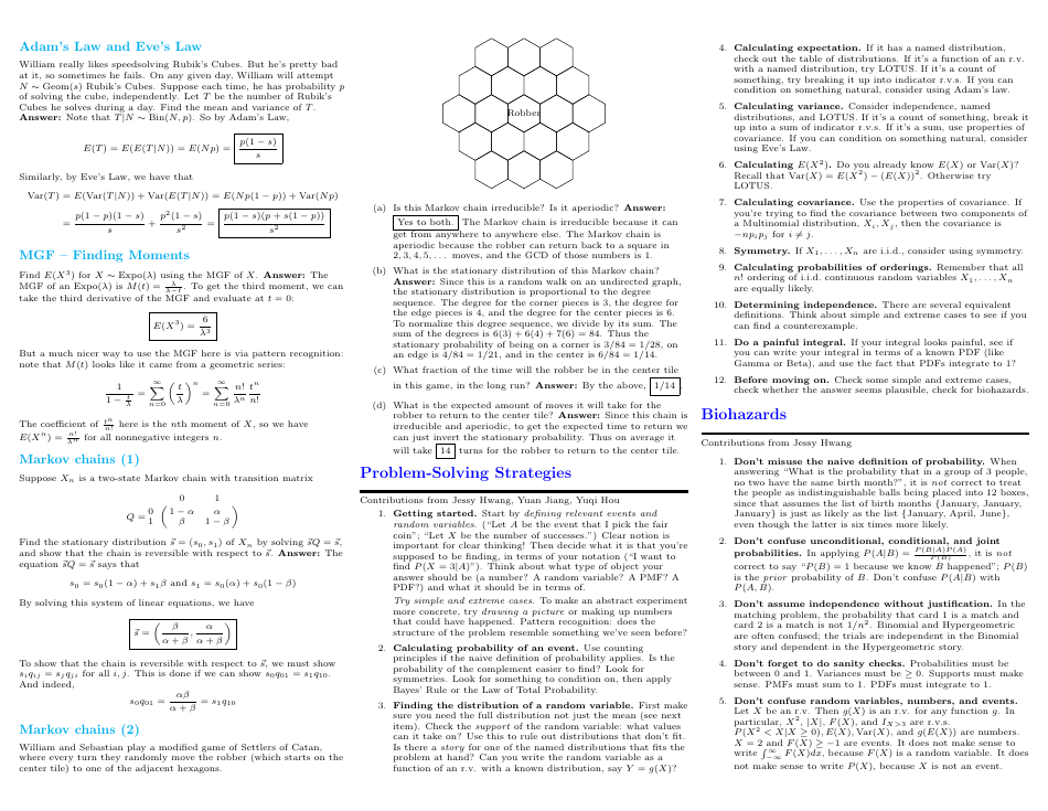 Probability Cheatsheet - Varicolored Download Printable PDF ...