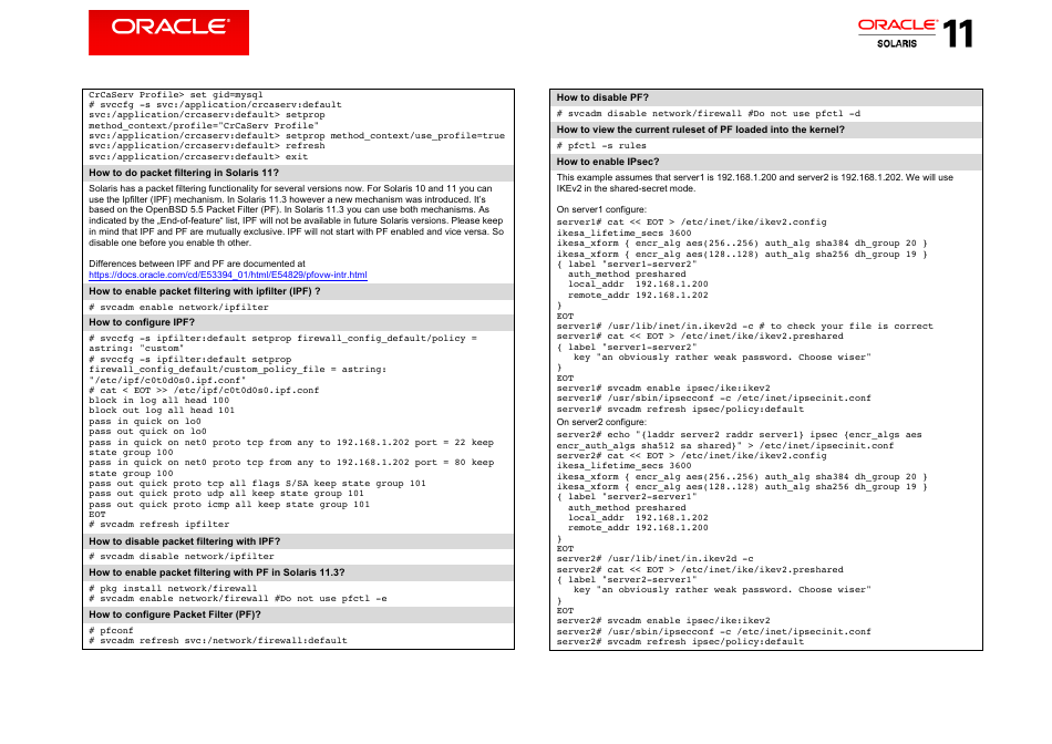Oracle Solaris 113 Cheat Sheet Download Printable Pdf Templateroller