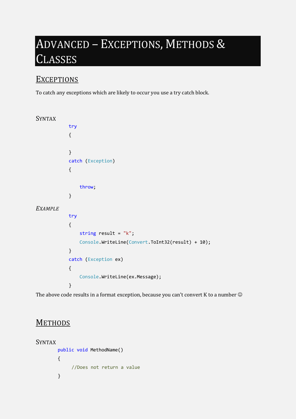 C# Cheat Sheet - Grey Download Printable PDF | Templateroller